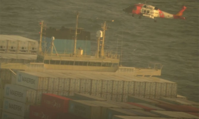 VIDEO: Explosion disables Maersk container ship, injures crew member ...